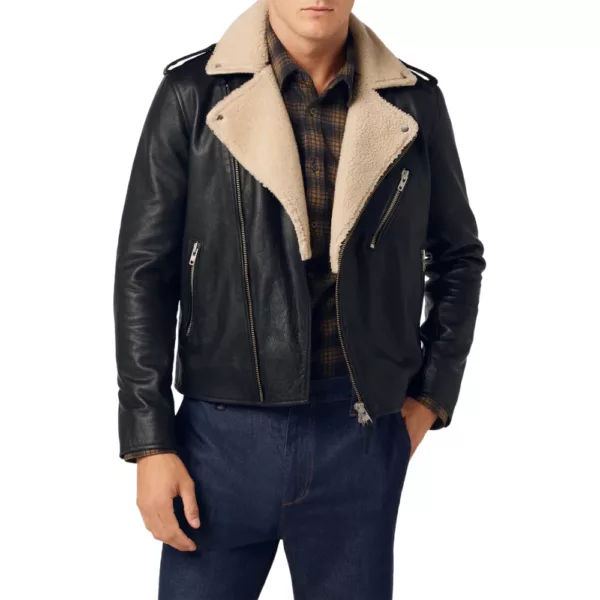 Mens Black Aviator Leather Jacket | USA Leather Jackets