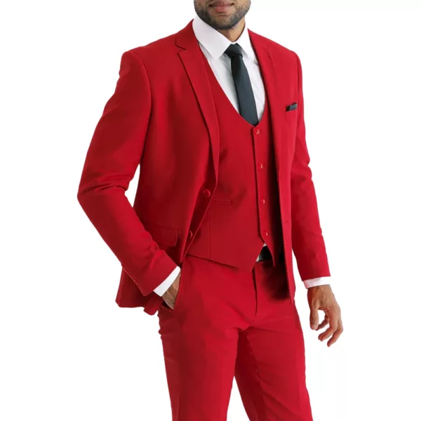 Red 3 Piece Suit For Men | Red Prom Suit