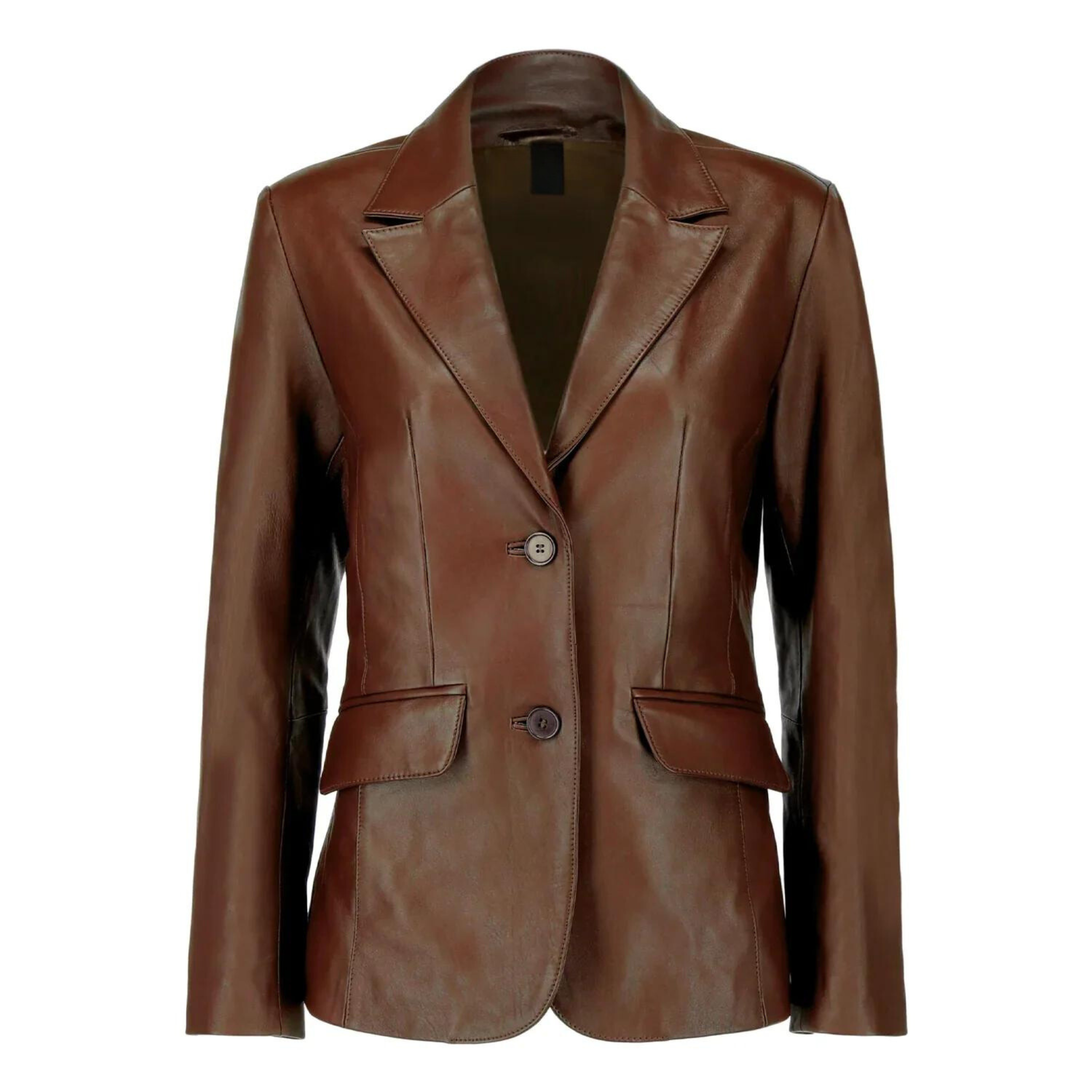Women's Dark Brown Leather Blazer | Leather Brown Blazer