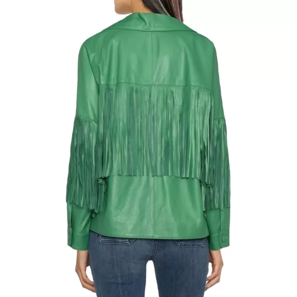 Green Fringe Leather Jacket - Special Edition