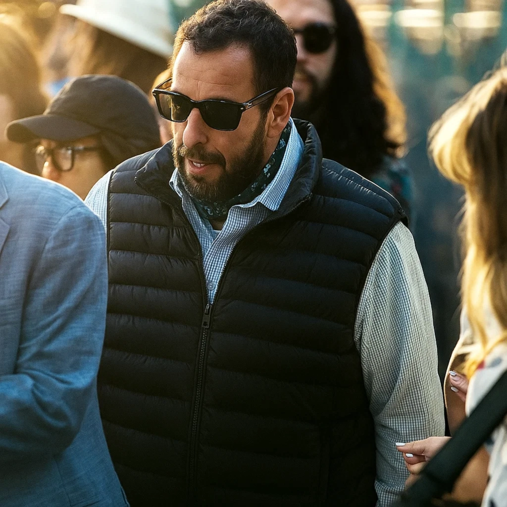 Adam Sandler Jay Kelly Puffer Vest | Adam Sandler Black Vest