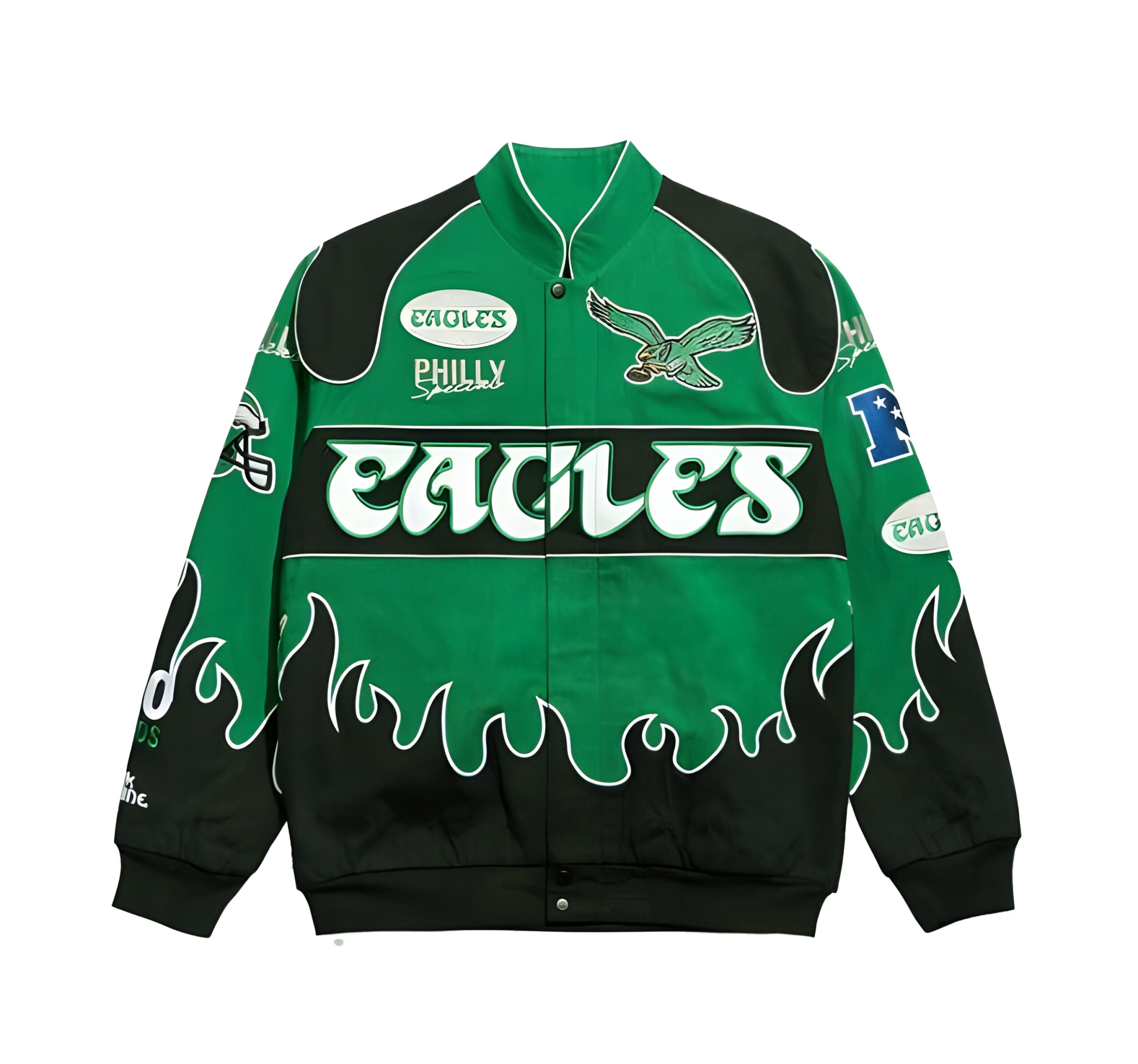 Philadelphia Eagles Kelly Racing Jacket | Shop With Confidence