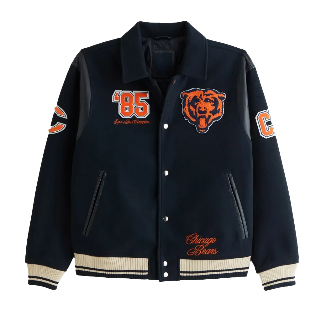 1985 Chicago Bears Blue Varsity Jacket | Chicago Bears Jacket